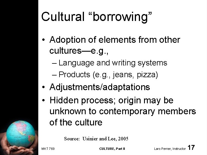 CULTURE Part II Hofstedes Dimensions Globalization and antiglobalization