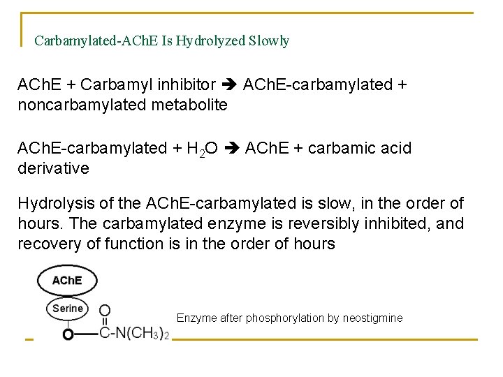 Organophosphate Inhibitors of ACh E 4 n Enzyme