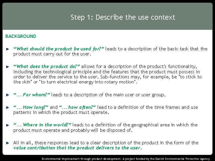 Environmental improvement through product development Teaching material by