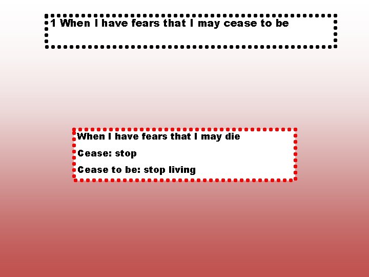 When I have fears Presented by Dr Shafia