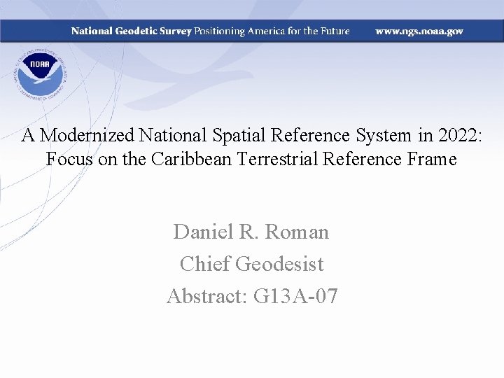 A Modernized National Spatial Reference System in 2022