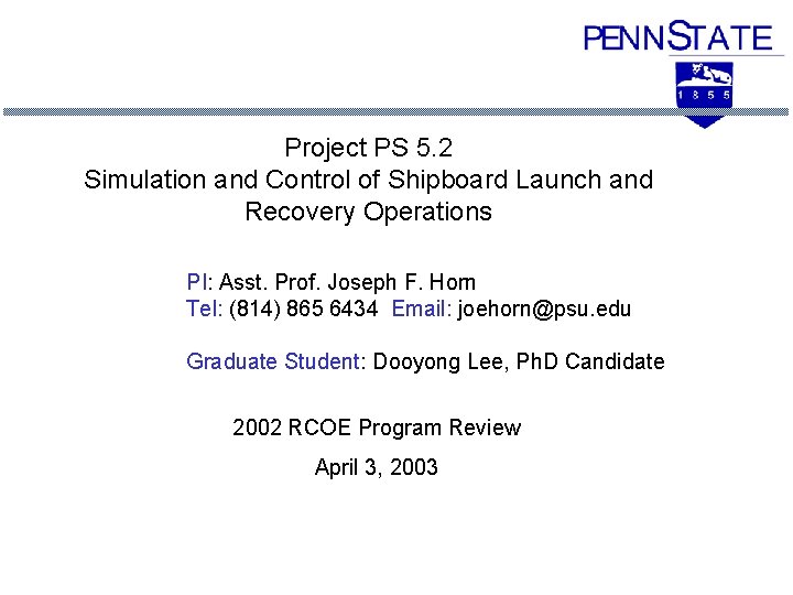 Project PS 5 2 Simulation and Control of