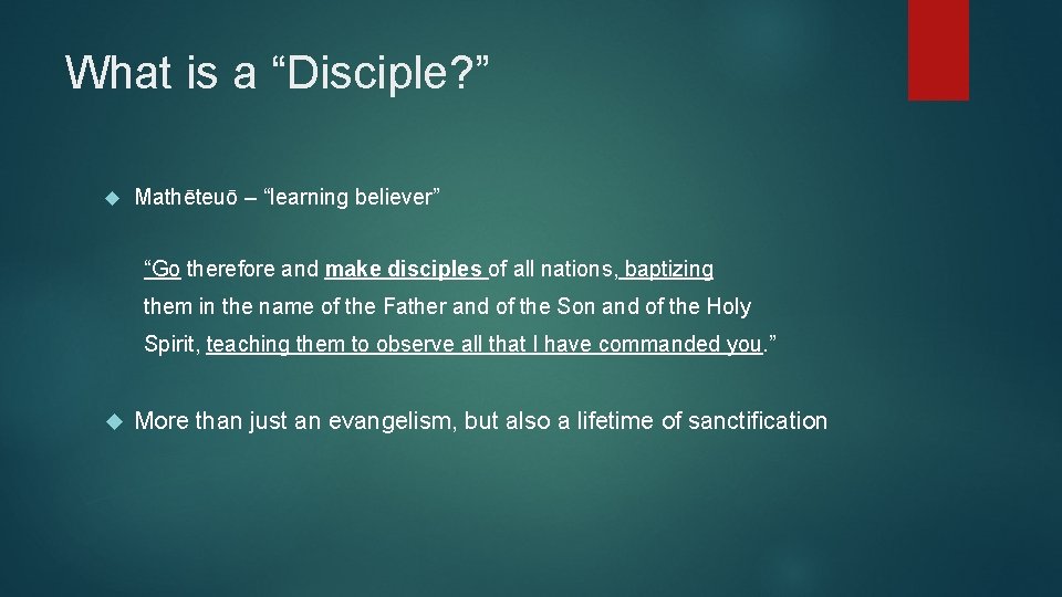 Disciple Cycles GETTING BACK TO THE BASICS The