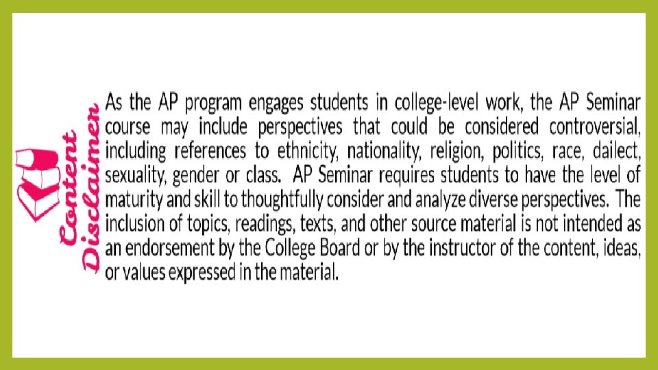 WELCOME TO THE AP CAPSTONE PROGRAM Some Quick