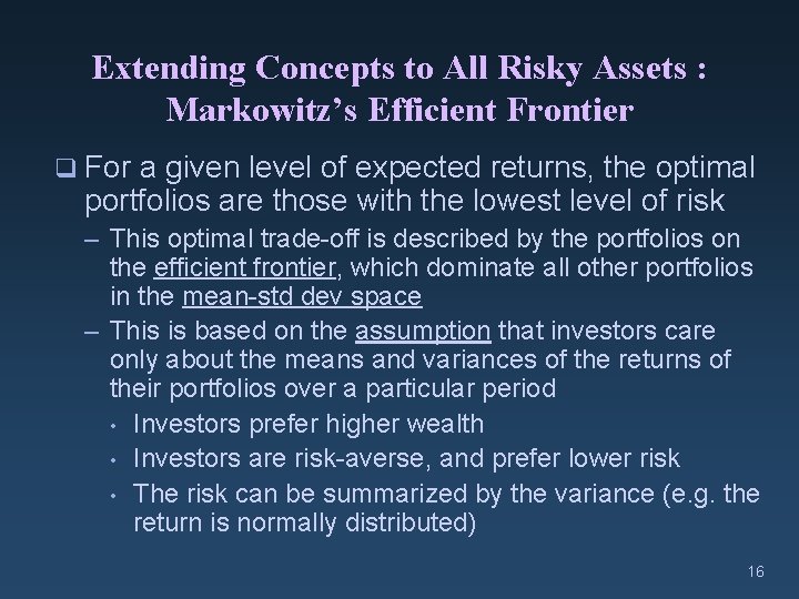 Chapter 6 Efficient Diversification Two Sources of Risk