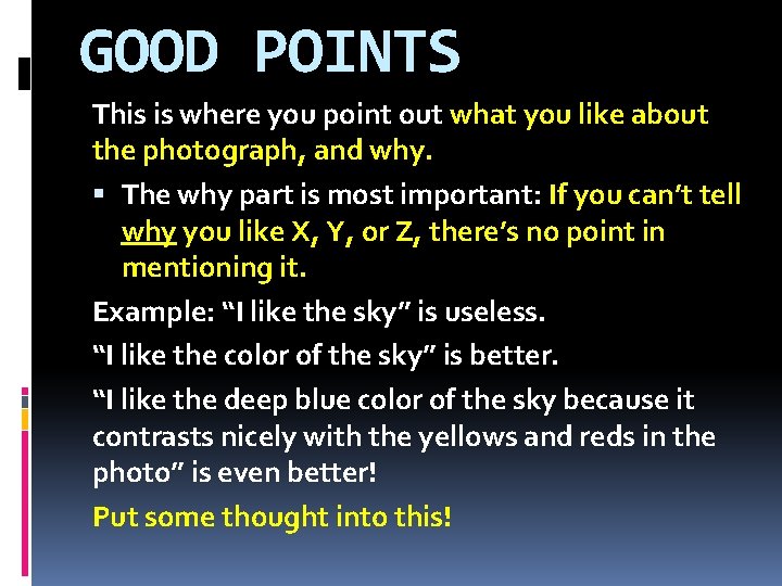 HOW TO SUCCESSFULLY CRITIQUE A PHOTOGRAPH SEVEN AREAS