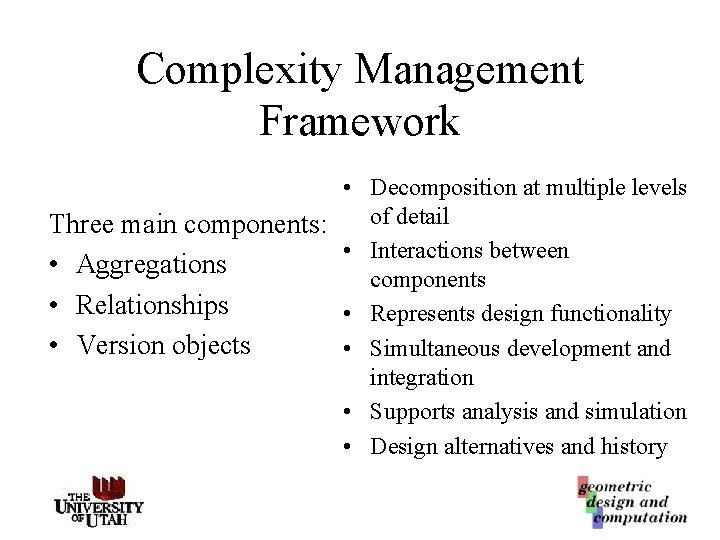 Enhancing Design Complexity Management September 13 2000 Benjamin