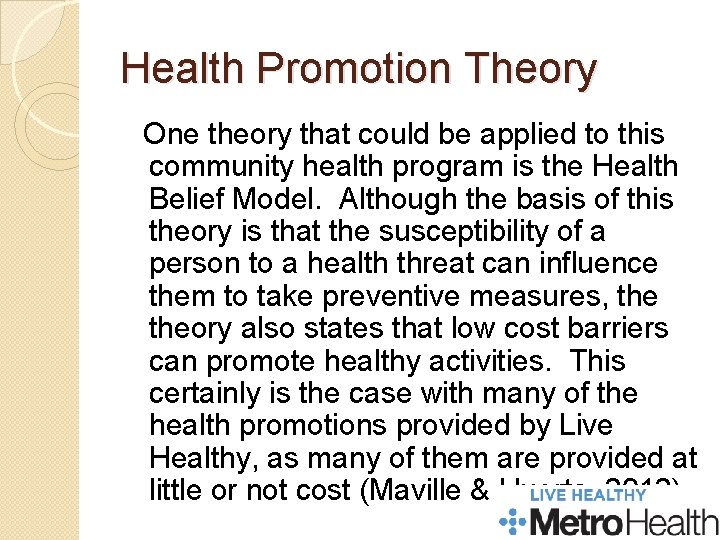 Metro Health Live Healthy Community Outreach by Tom
