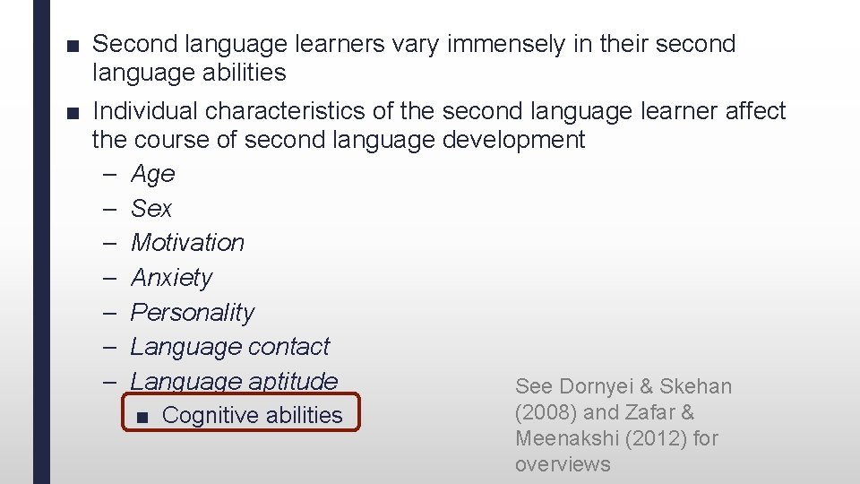 THE RELATIONSHIP BETWEEN WORKING MEMORY AND THE ACQUISITION
