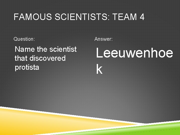 CHAPTER 7 REVIEW Biology Fall 2012 ROUND ONE