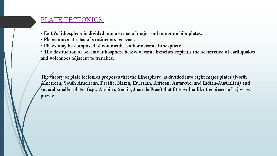 CC 1 GEOTECTONICS AND GEOMORPHOLOGY Unit 1 Geotectonics
