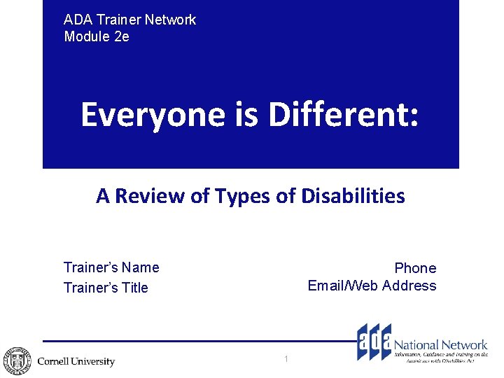 ADA Trainer Network Module 2 e Everyone is