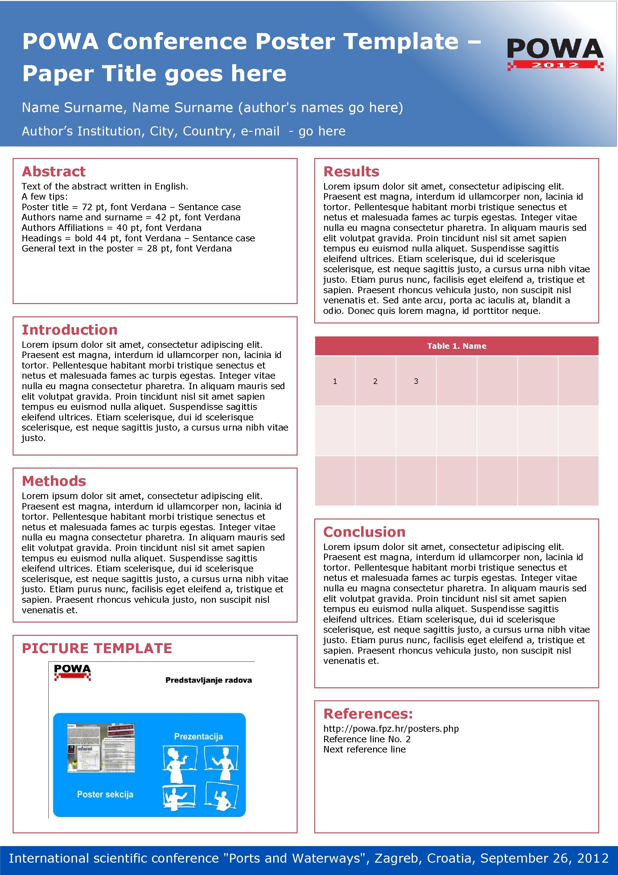 POWA Conference Poster Template Paper Title goes here
