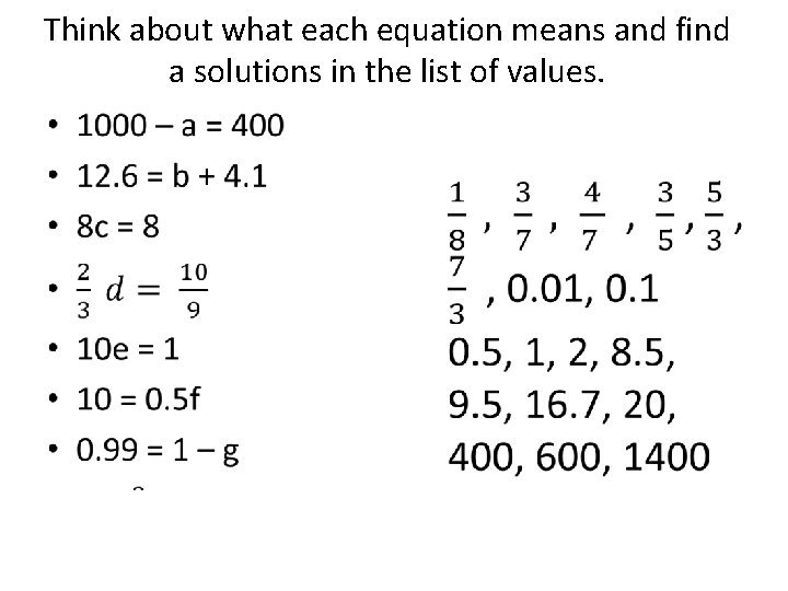 Lesson 2 Truth and Equations Lesson 2 Truth