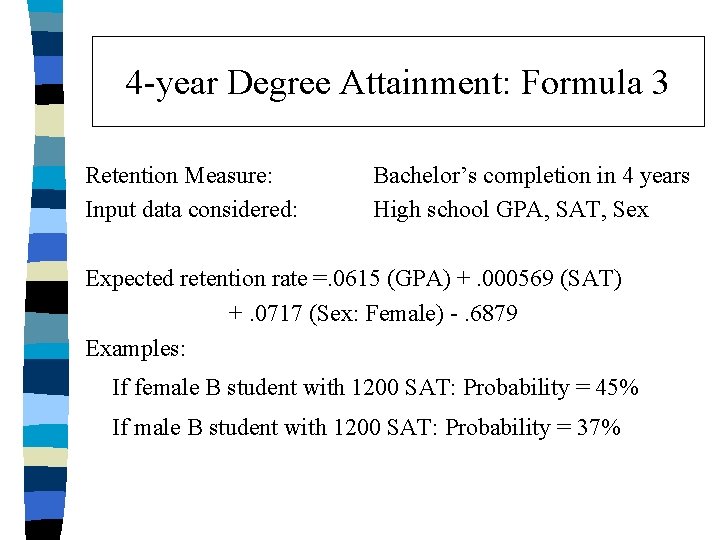 Using Entering Student Data to Estimate Campus Retention