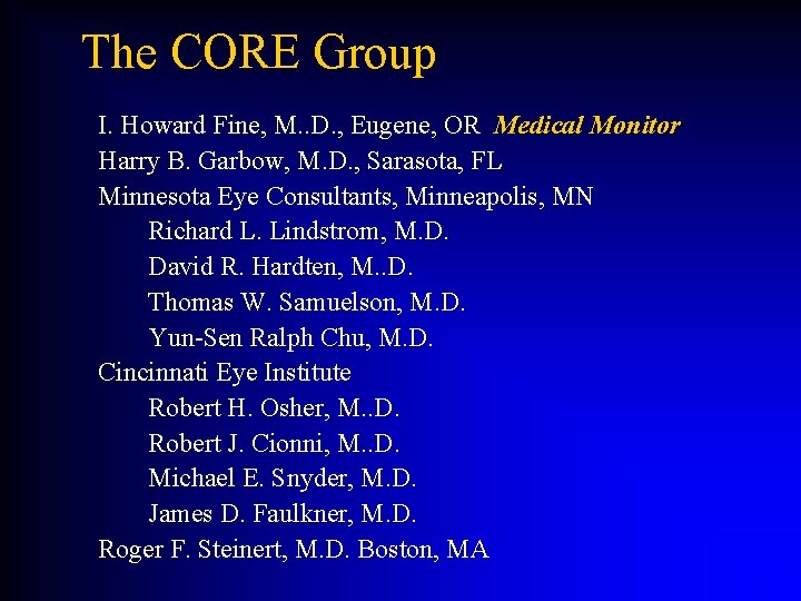 Description of the Morcher Capsular Tension Ring Invented