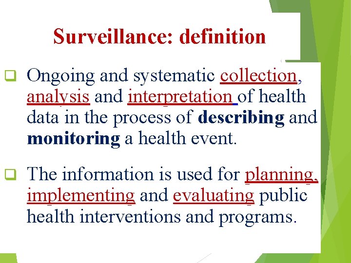 SURVEILLANCE OF COMMUNICABLE DISEASES by Prof Dr Mona
