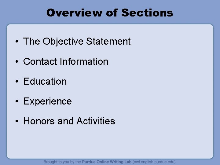 Developing Your Rsum A workshop series brought to