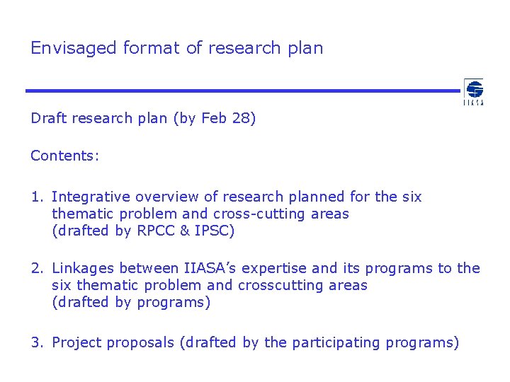 Agenda Research planning process 15 Introduction to the