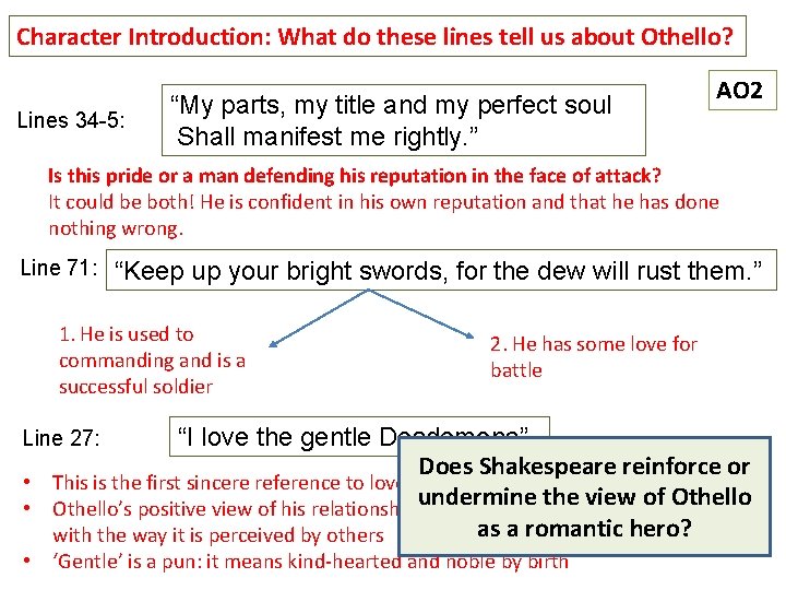 Act 1 Scene 2 AO 1 What happens