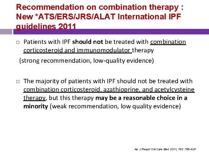 IDIOPATHIC PULMONARY FIBROSIS TREATMENT IN IPF Treatments tried