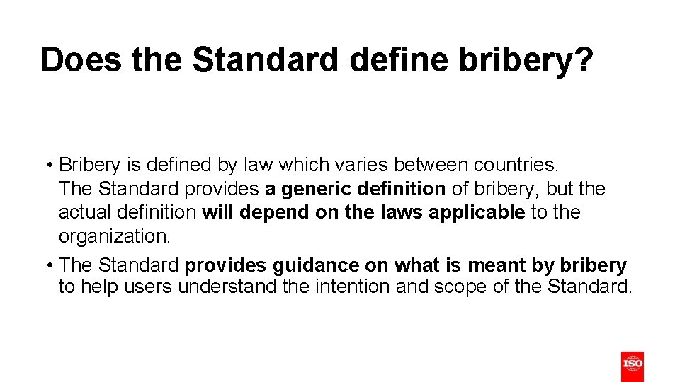 ISO 37001 AntiBribery Management Systems Standard What is