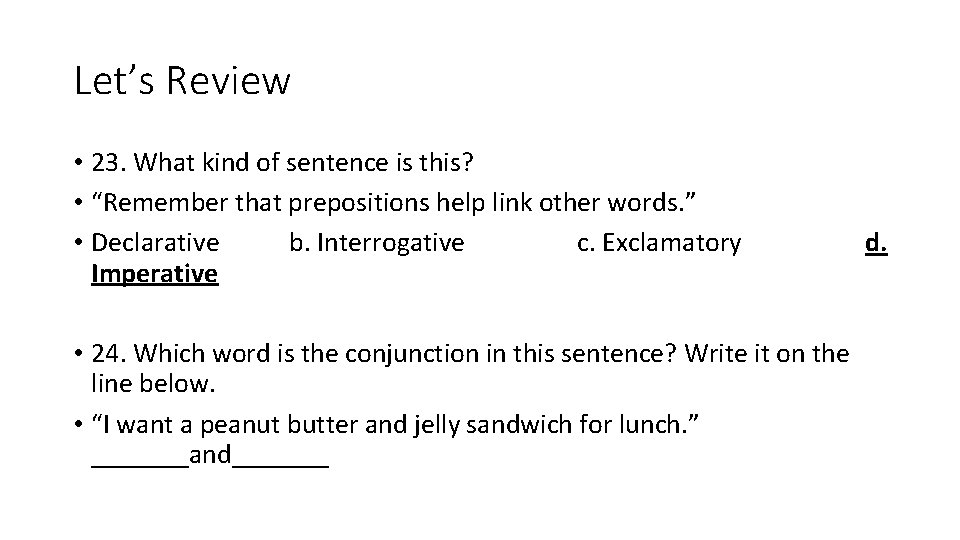 Grammar Review from Quiz English I Ms Graham