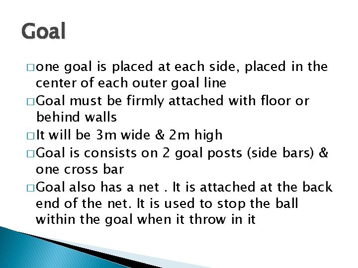 Hand ball Court Measurements International federation IHF international