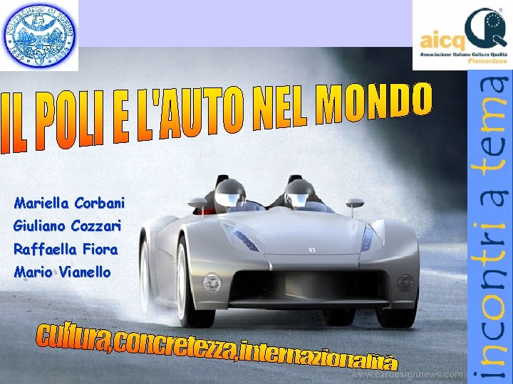 INGEGNERIA DELLAUTOVEICOLO Mariella Corbani Giuliano Cozzari Raffaella ...