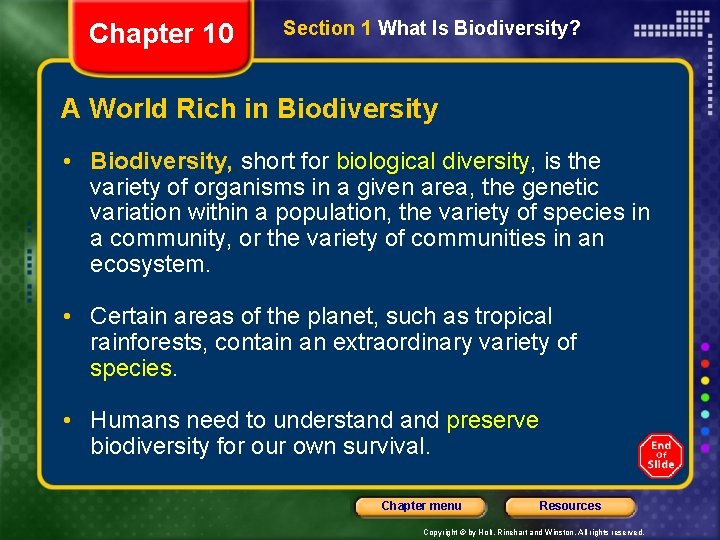 Chapter 10 Section 1 What Is Biodiversity Warm