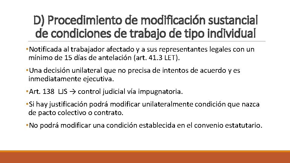 MODIFICACIN SUSTANCIAL DE LAS CONDICIONES DE TRABAJO Y