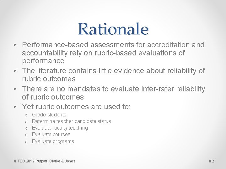Why Should We Be Worried About Rubric Reliability