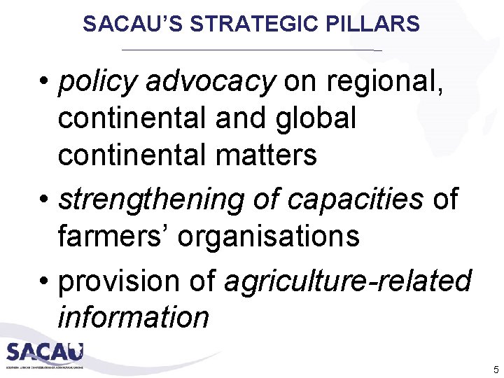 POTENTIAL COLLABORATION BETWEEN Re SAKSS SACAU Ishmael D