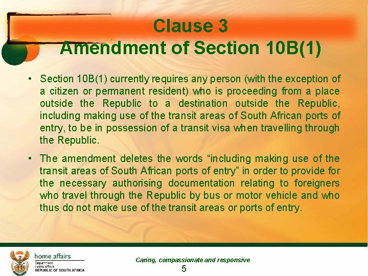 IMMIGRATION AMENDMENT BILL 2006 Presentation to Select Committee