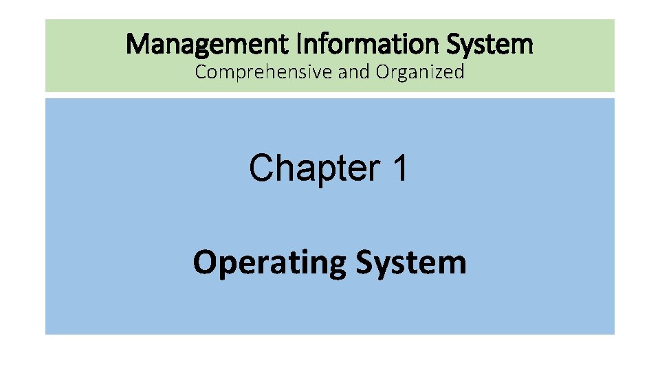Management Information System Comprehensive and Organized Chapter 1