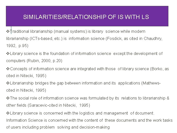 LIS8109 STRUCTURE OF LIBRARY INFORMATION PROFESSION TABLE OF