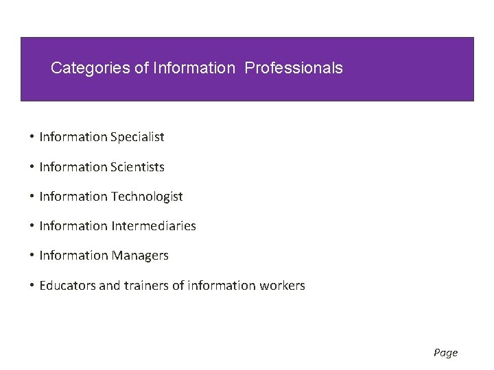 LIS8109 STRUCTURE OF LIBRARY INFORMATION PROFESSION TABLE OF