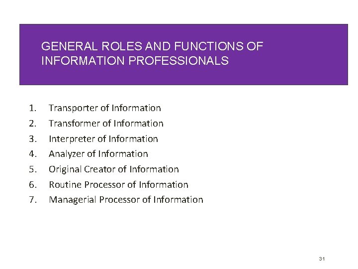 LIS8109 STRUCTURE OF LIBRARY INFORMATION PROFESSION TABLE OF
