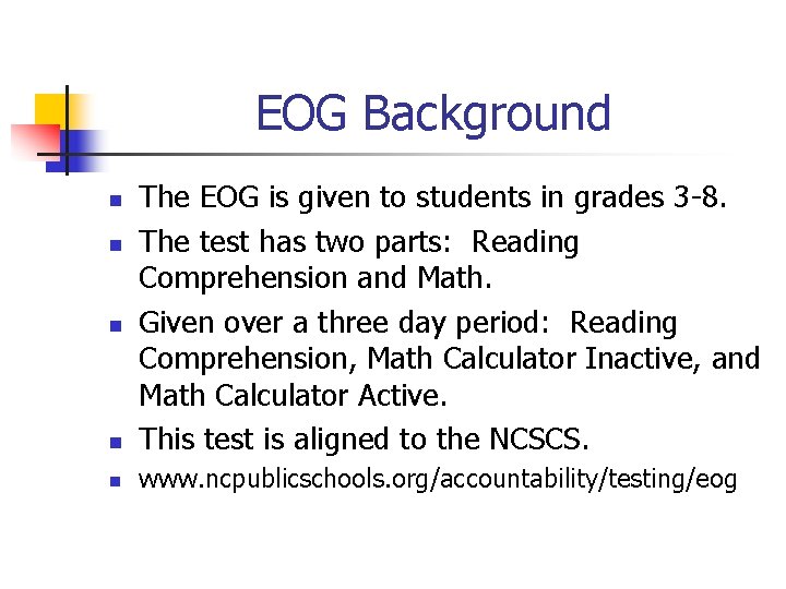 End of Grade Test Understanding the Score Report