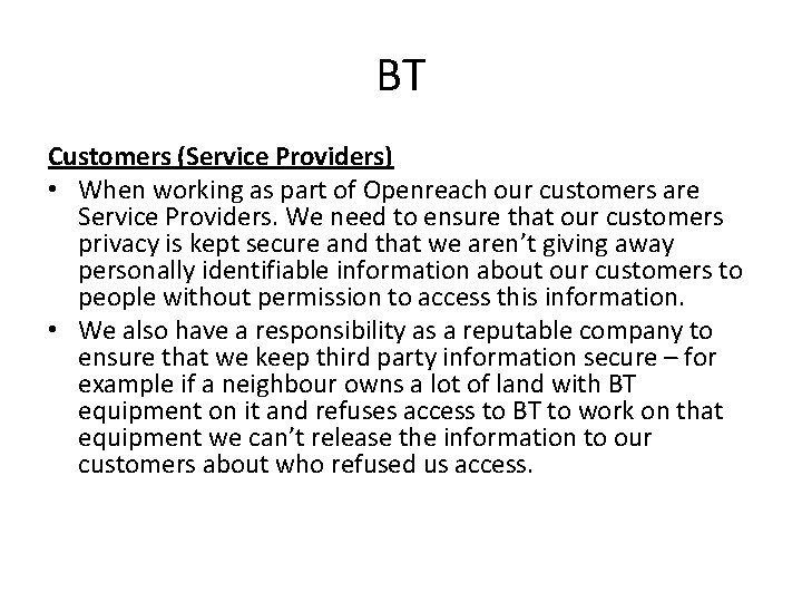 Regulation of Personal Information Sally Brierley Emma Harvey