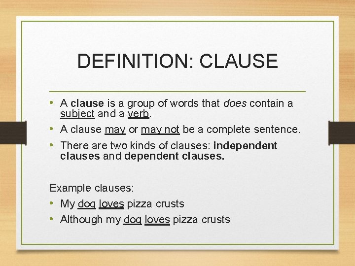 PHRASES CLAUSES Basic English Mrs Hernandez VOCABULARY REVIEW