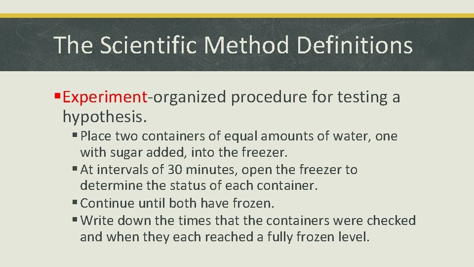 The Method of Science Biology Fall 2016 What