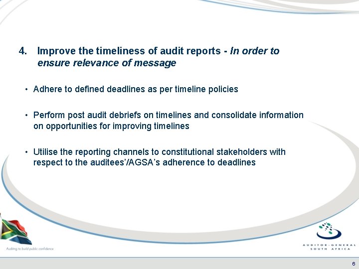 Overview of AGSAs national audit portfolio and PFMA