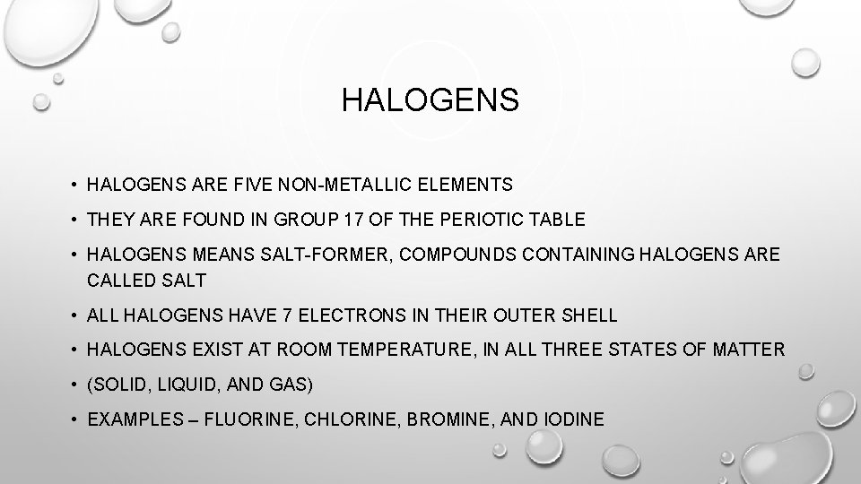 INTRODUCTION INTO ELEMENTS BY PAYTON ALKALI METALS ALKALI