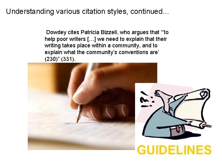 Understanding Citation Styles Presented by Melissa Bone and