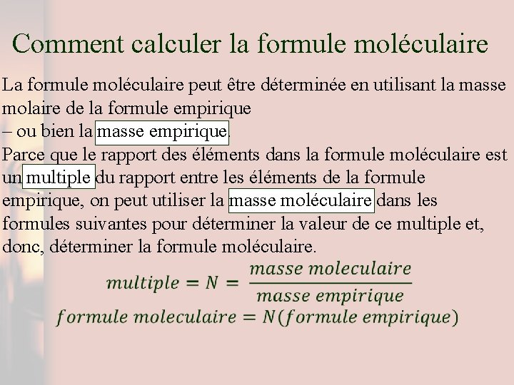 Les formules chimiques Power Point 5 4 Les