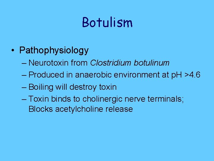 Specific Toxins Part II Infectious Agents Bacterial Food