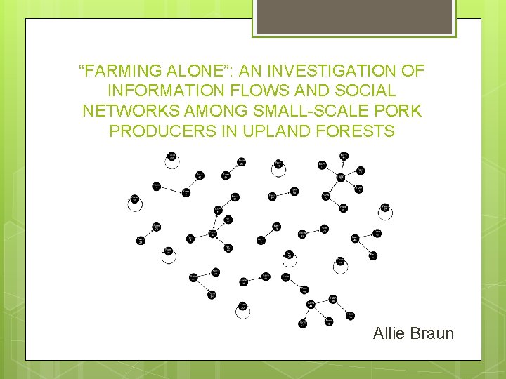 FARMING ALONE AN INVESTIGATION OF INFORMATION FLOWS AND