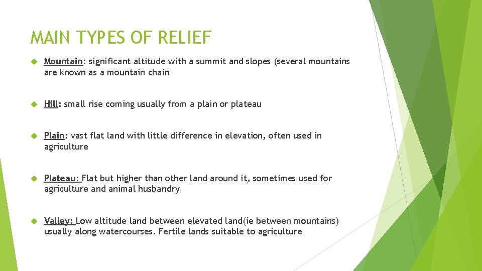 Geography of Eastern North America Grade 9 Vocabulary