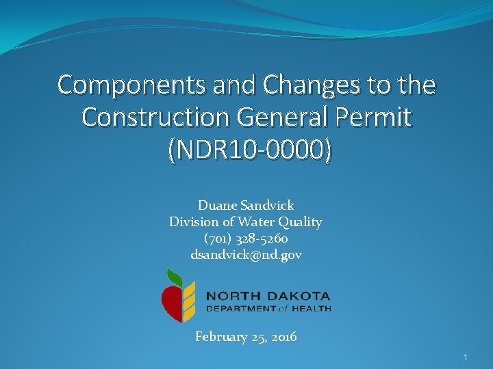 Components and Changes to the Construction General Permit